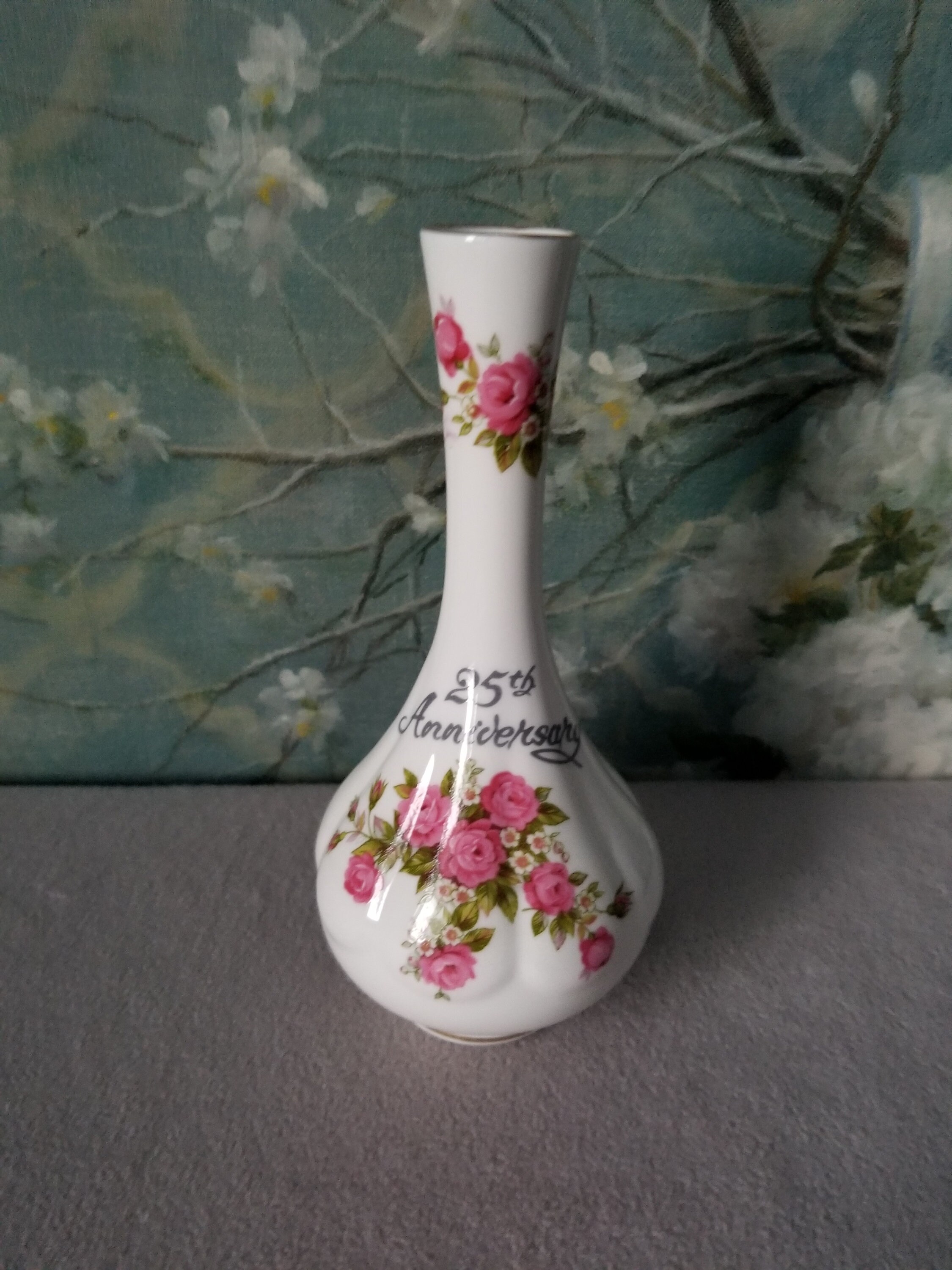 Fine Bone China Made in England Pink Roses Porcelain Bud Vase - Etsy