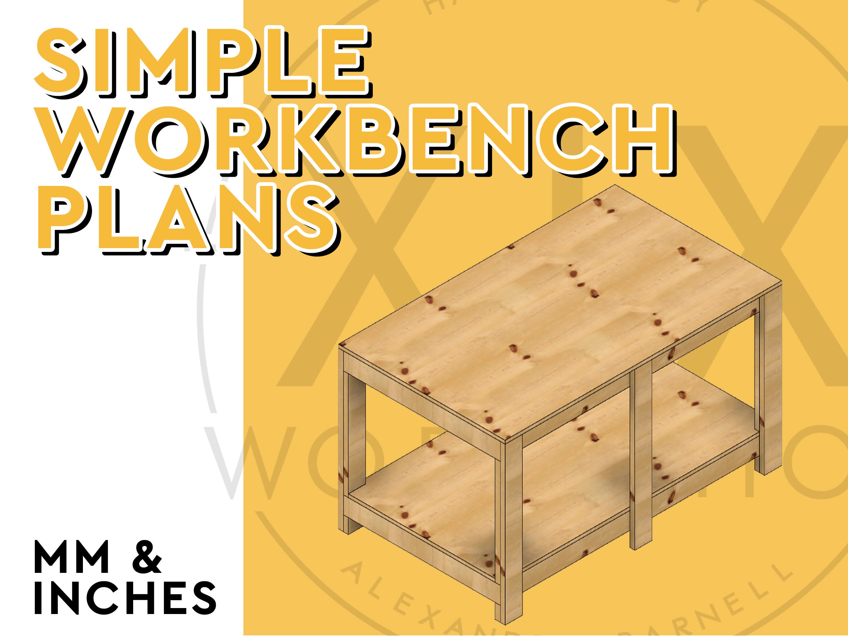 Simple Woodworking Workbench Plans - (imperial & Metric) - Etsy