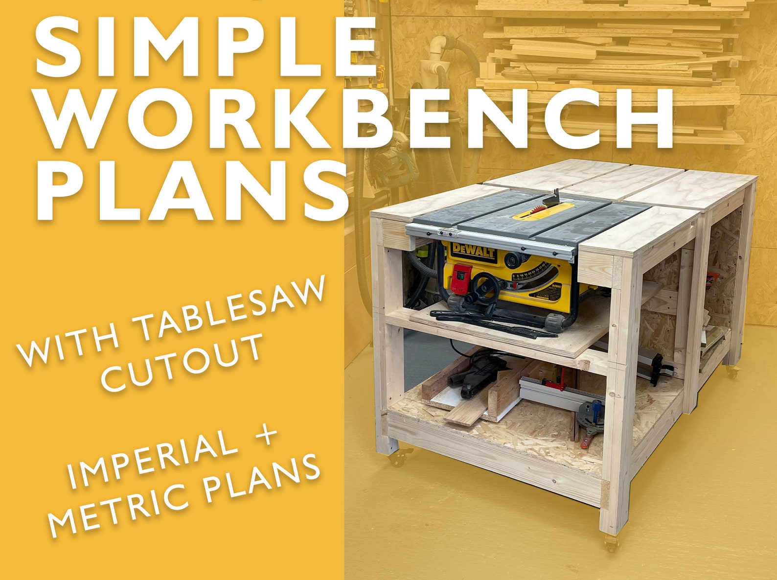 Simple Workbench Plans (table Saw Cut Out) Imperial & Metric - Etsy