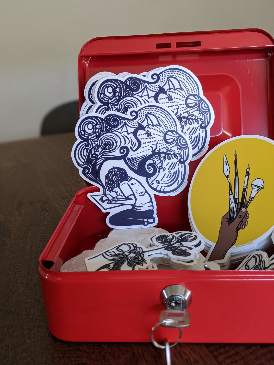 THE STORYTELLER Sticker Vinyl Sticker Linocut Sticker Art - Etsy