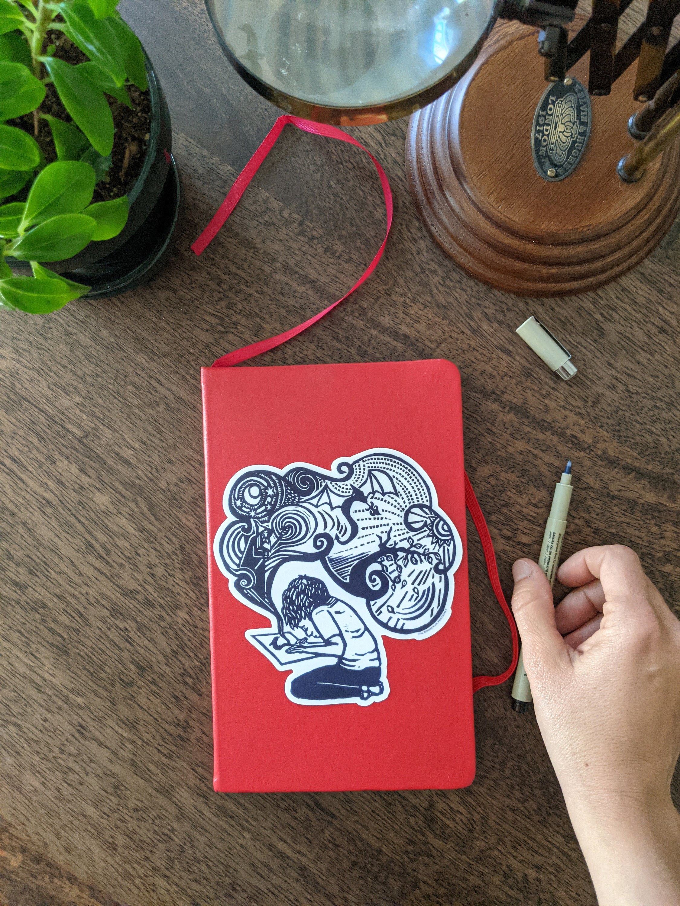 THE STORYTELLER Sticker Vinyl Sticker Linocut Sticker Art - Etsy