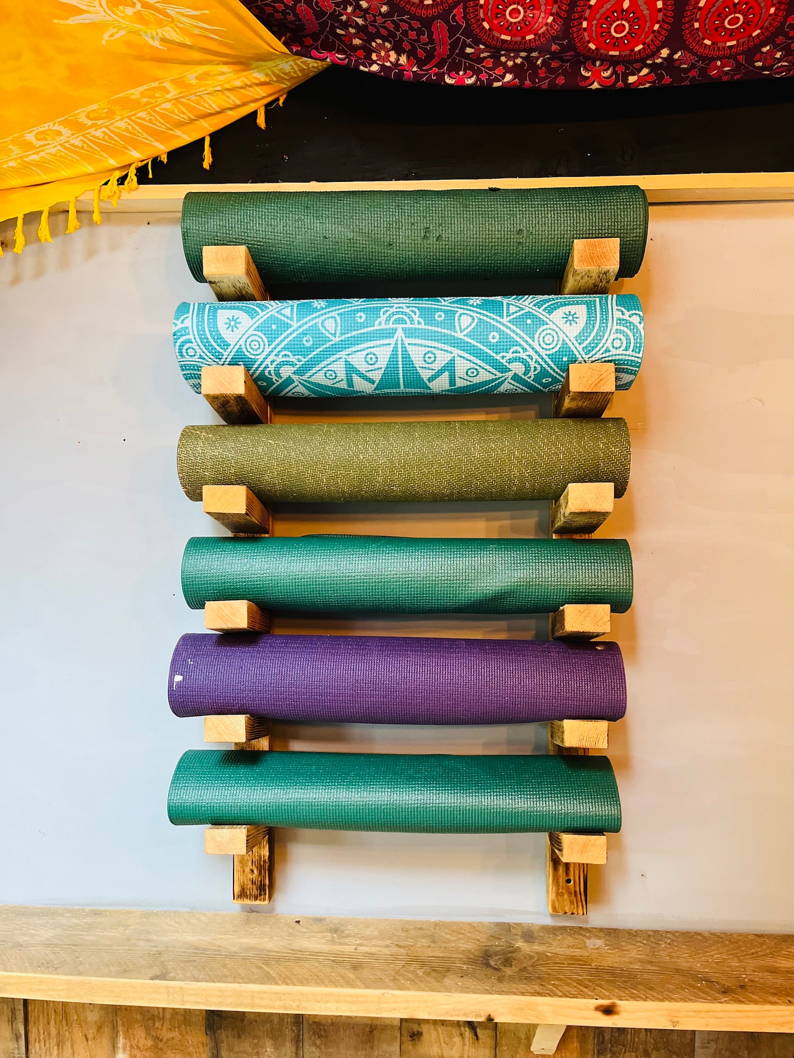 Yoga Studio Wall Hanging Yoga Mat Holder - Etsy UK