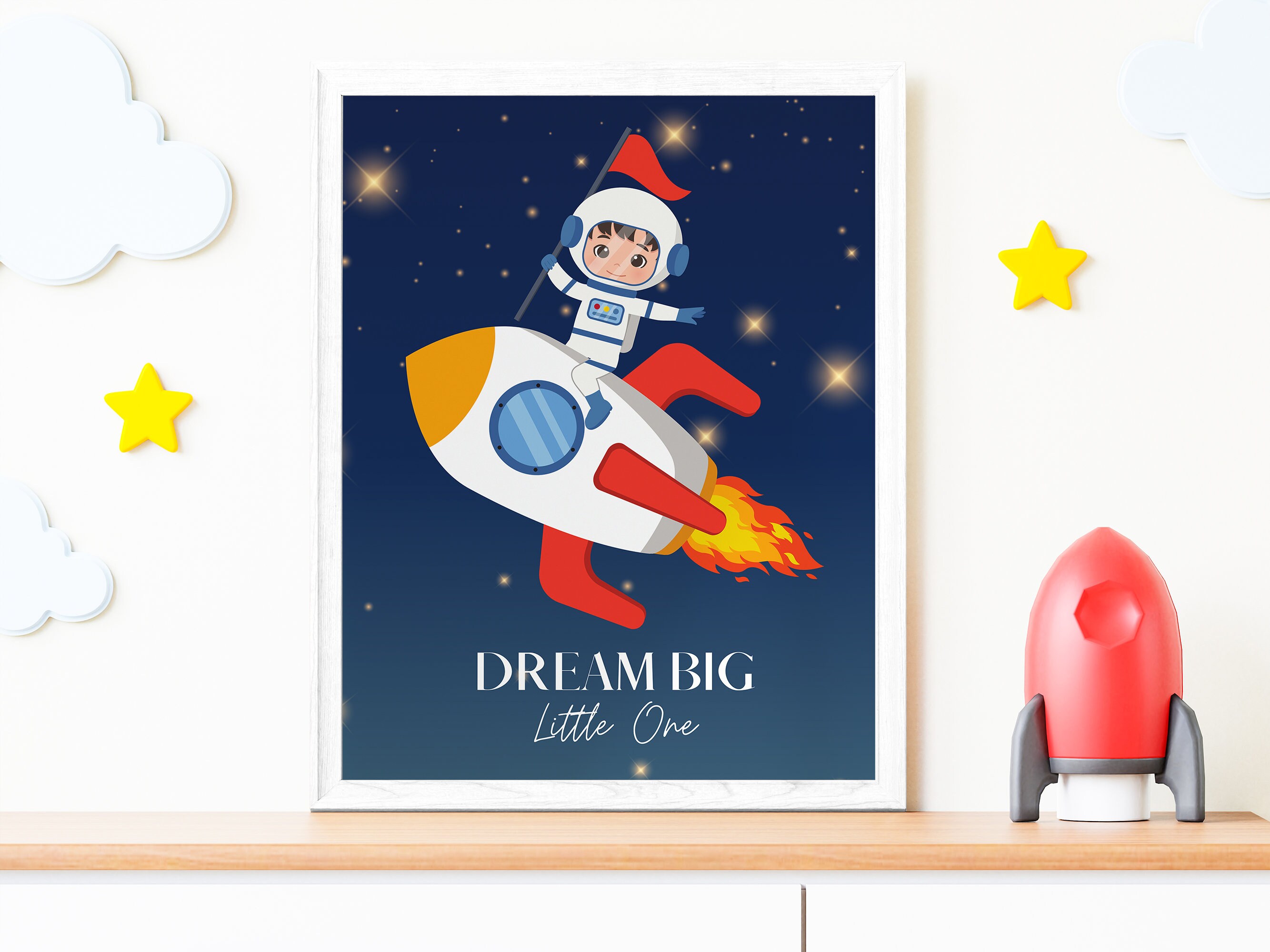 Nursery Wall Art Rocket Poster Printable, Boys Decor, Gift for Babys - Etsy