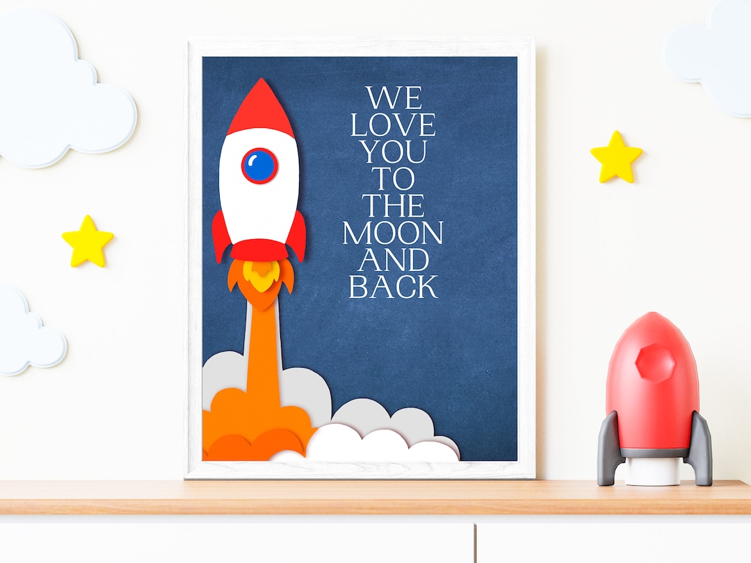 Nursery Wall Art Rocket Poster Printable, Boys Decor, Gift for Babys - Etsy