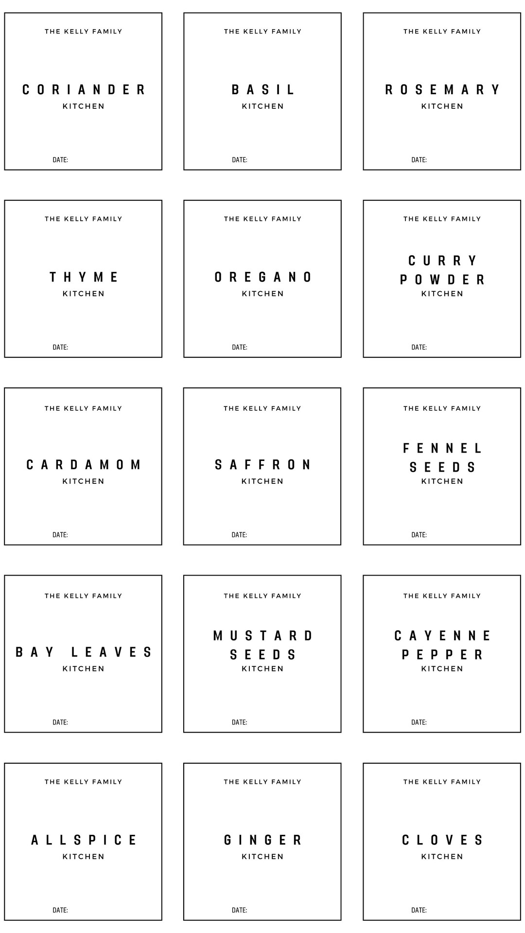 Spice & Seasoning Template Labels -bundle 1 ( 25 Designs) - Etsy