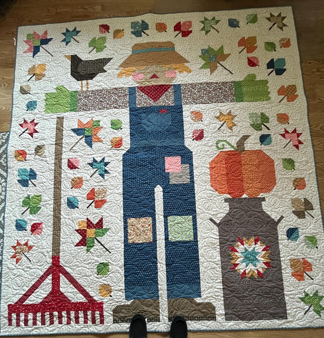 Quilted Scarecrow Quilt - Handmade - Etsy