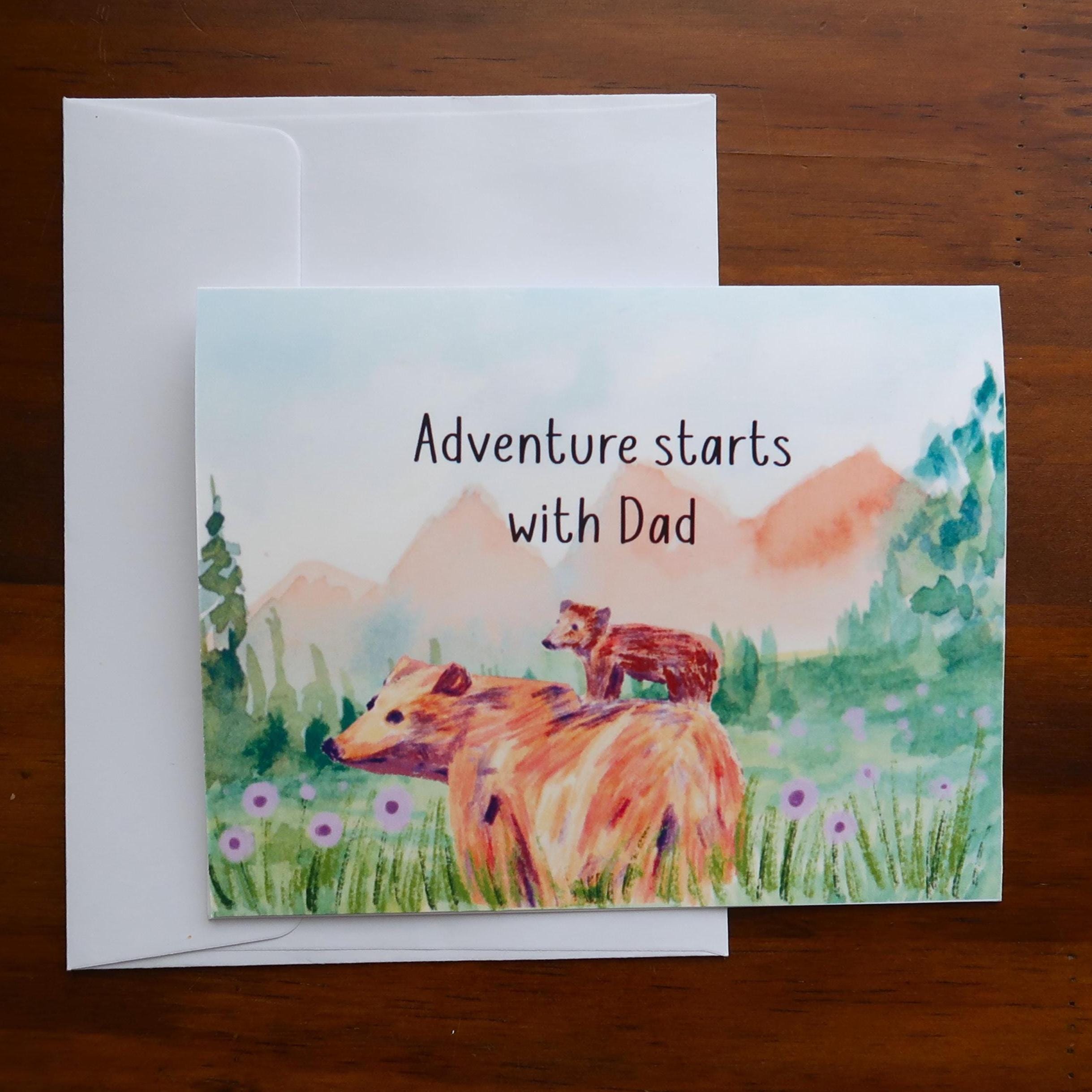 Father's Day Greeting Card, A2 Size, Cute Bear Illustration, Animal ...