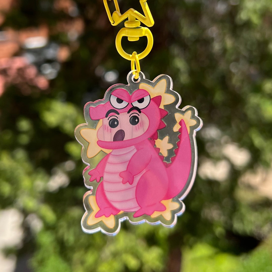 Shin Chan Dino Fanart Acrylic Keychain Reversible Keychain - Etsy