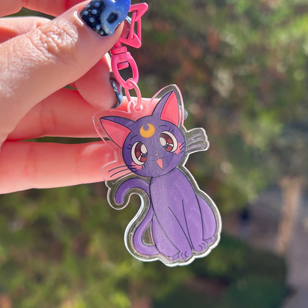 Cat Keychain Magical Girls Anime Kawaii Cat Acrylic Keychain - Etsy