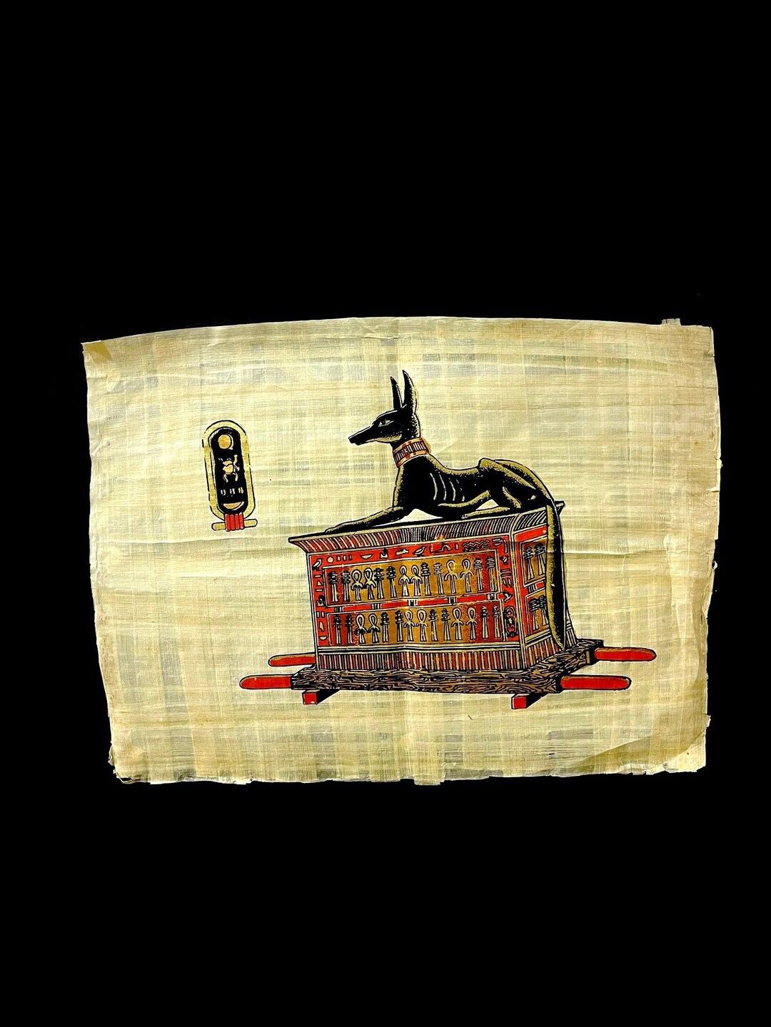 Ancient Egyptian God Anubis Hand Painted Papyrus Papyrus Egyptian Decor ...