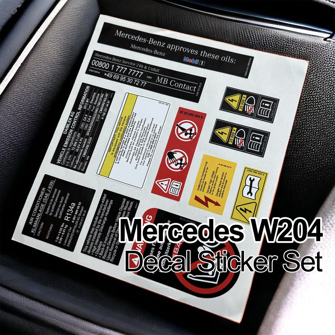 Mercedes-benz W204 Decal Set Stickers for All Models Engines Best ...