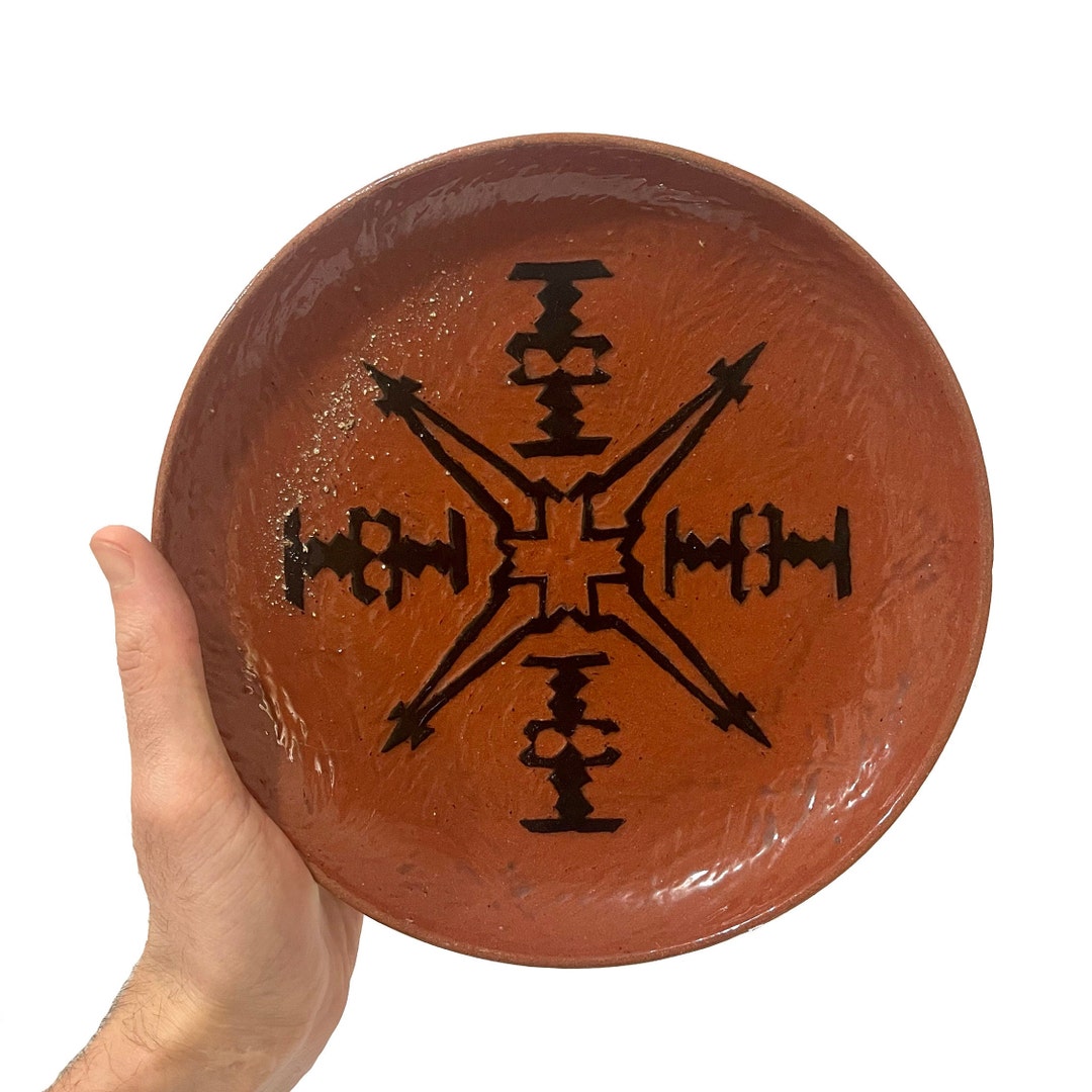 Rustic Ceramic Bowl ,vintage Rune Plate, Rune Symbol Ceramic Bowl ...