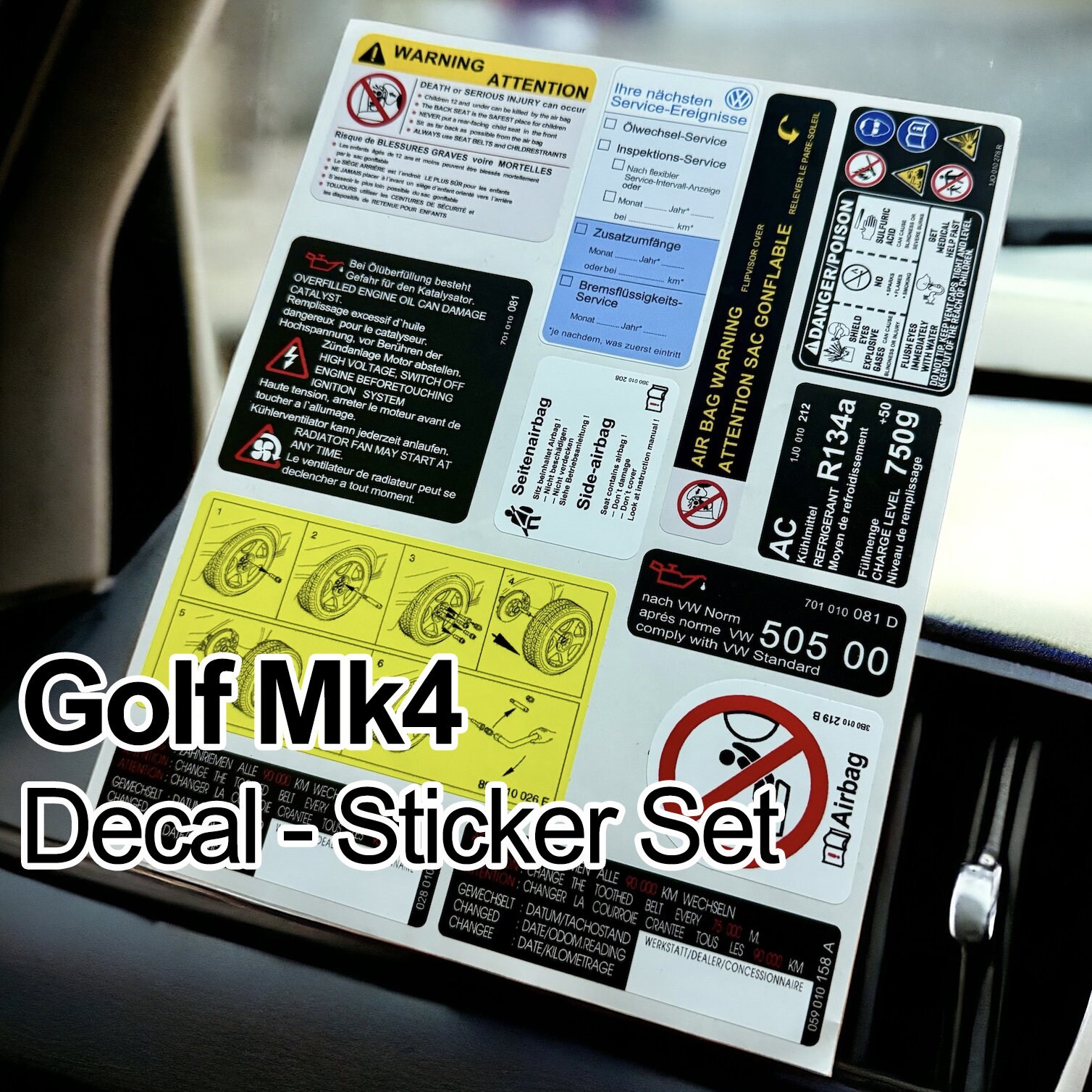 VW Mk4 Golf Bora Decal Sticker Label Tdi Gti Sdi Gt Decals / Stickers ...
