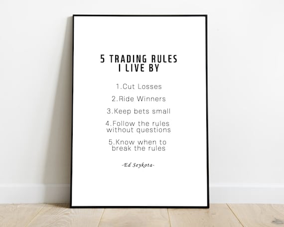 5 Trading Rules I Live by Print L Motivational & Inspirational - Etsy