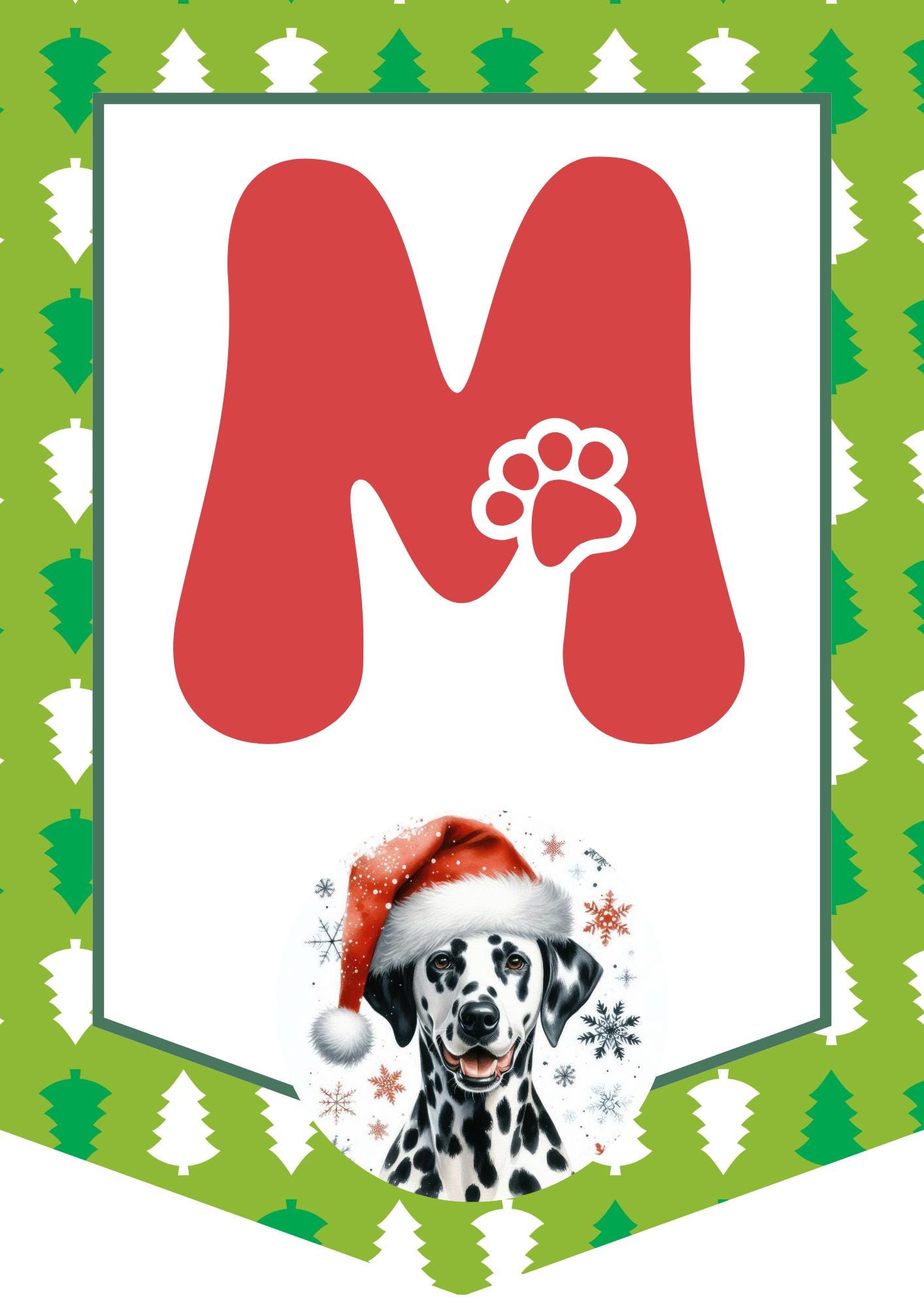 Dog Digital Download Merry Christmas Banner / Printable Dog Merry ...