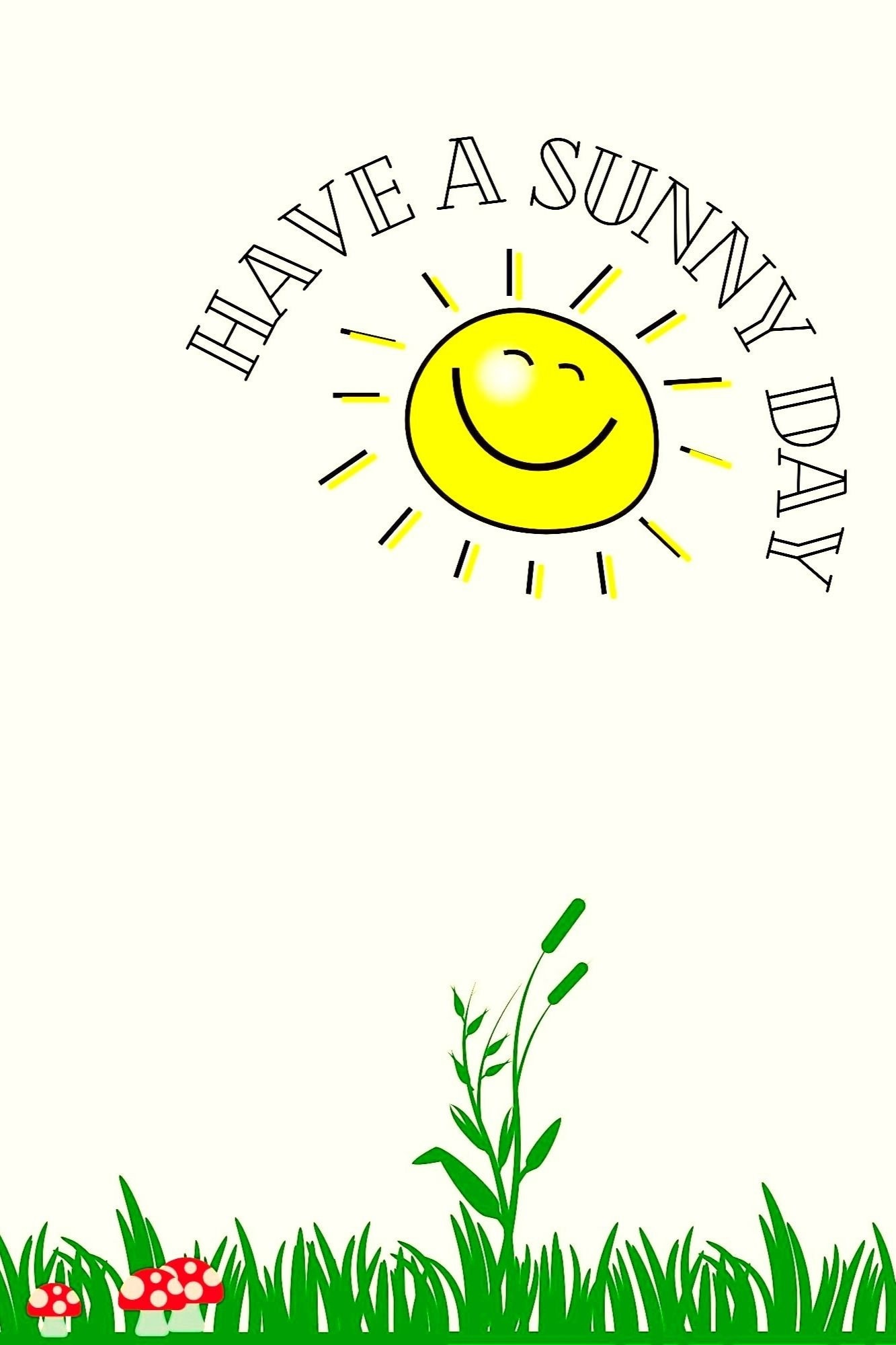Sunny Day Print, Humorous Art, Have a Sunny Day, Fun, Touching, Art ...