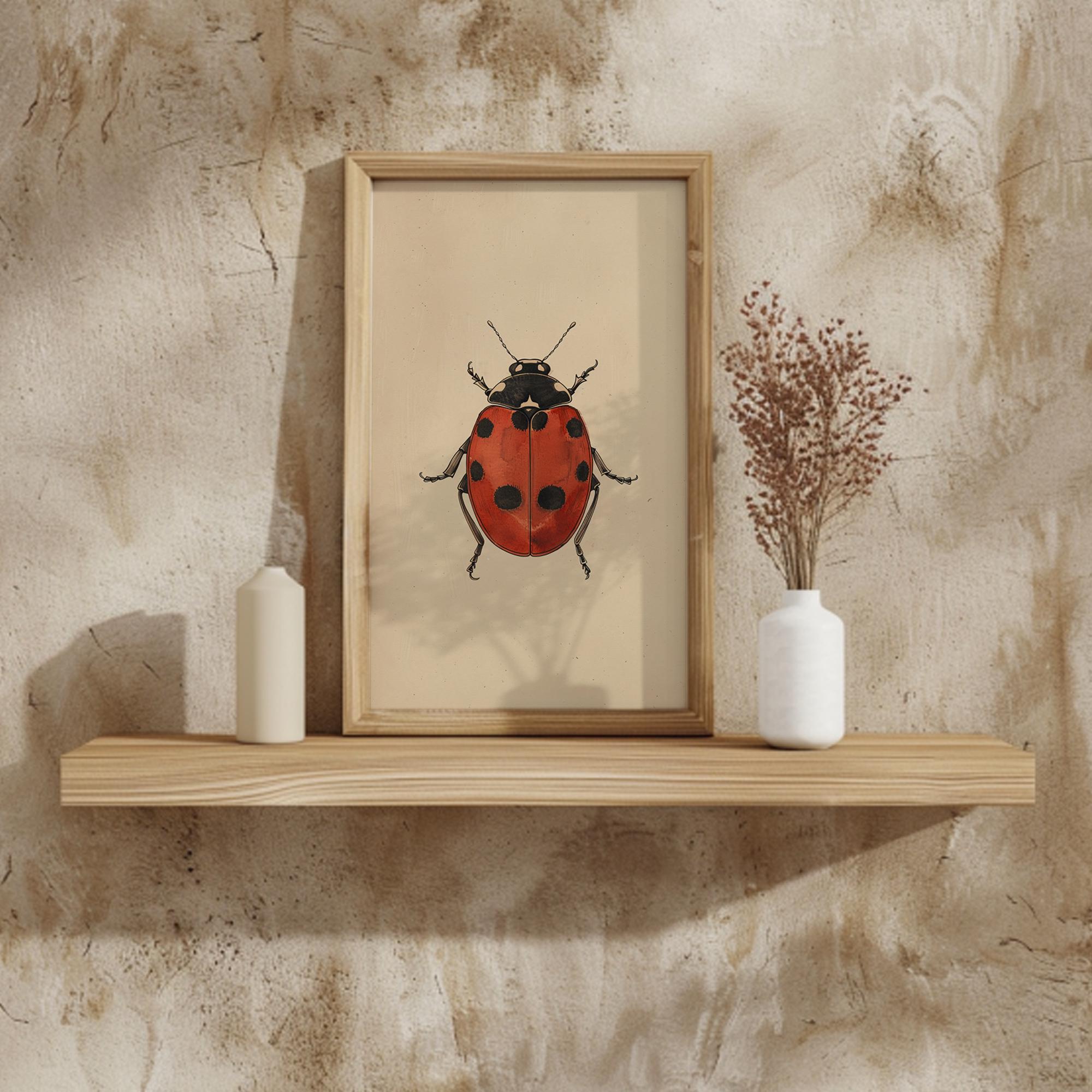 Ladybug Print, Vintage Farmhouse Printable Wall Art, Baby Room Artwork ...