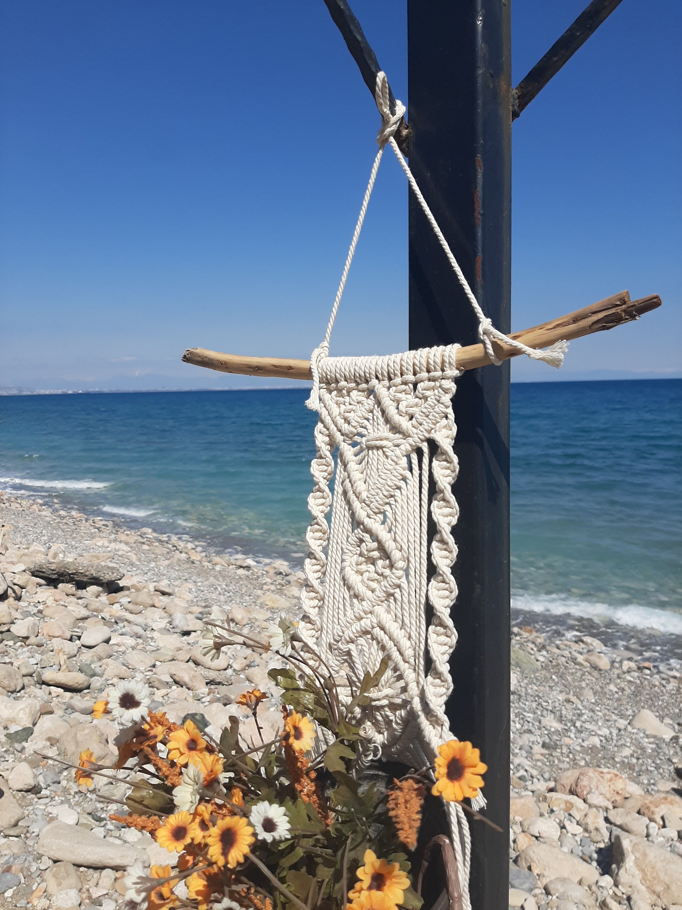 Rustic Macrame Plant Hanger Natural Cotton - Etsy Ireland