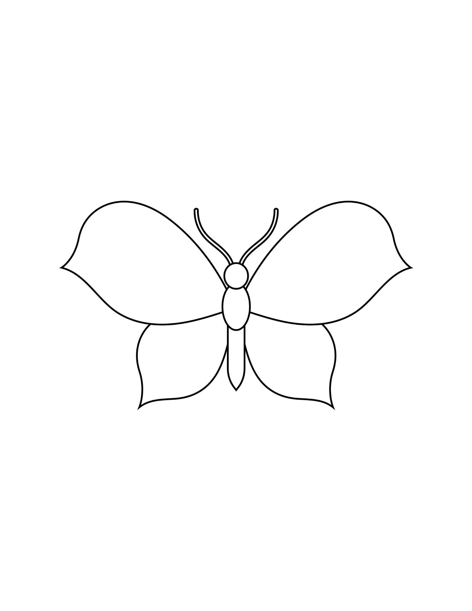 Simple Butterfly Coloring Sheets - Etsy