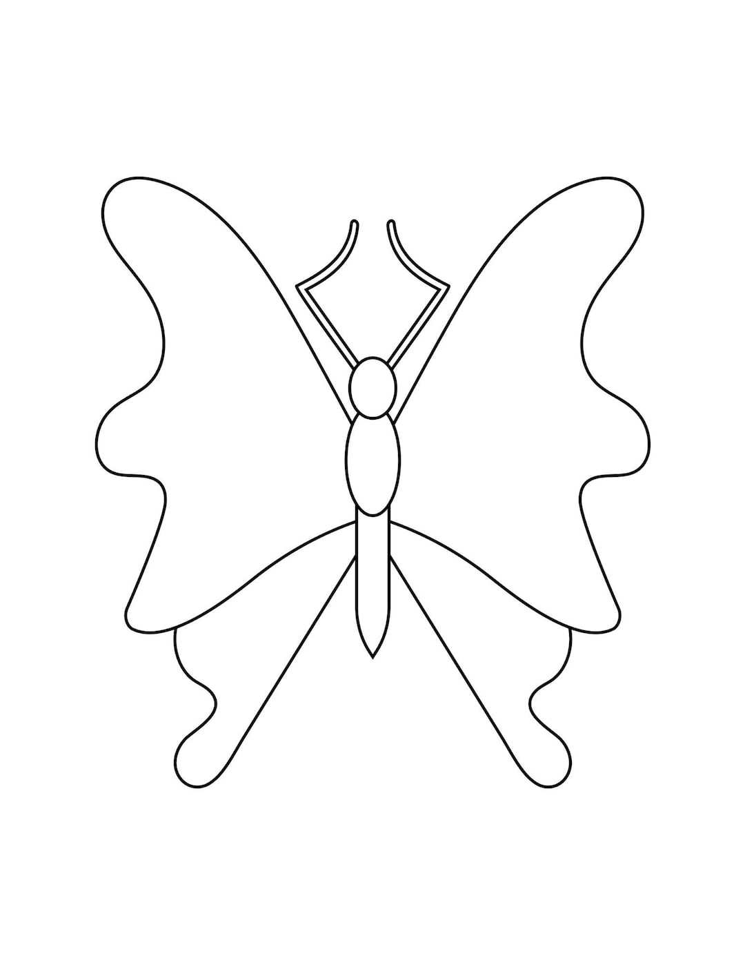 Simple Butterfly Coloring Sheets - Etsy