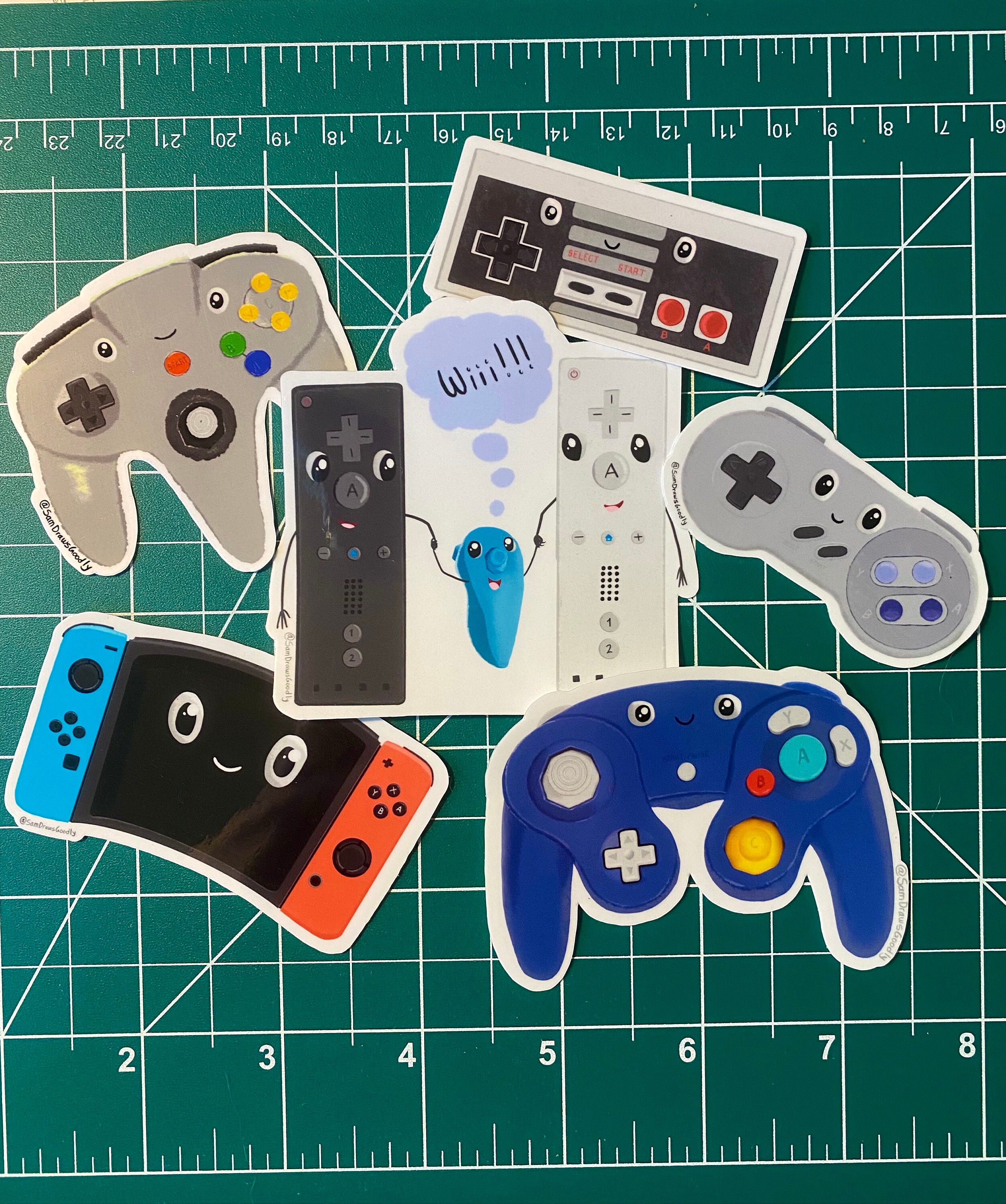 Nintendo Controller Sticker Set NES, SNES, N64, Gamecube, Wii, and ...