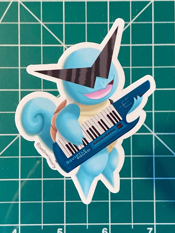 Squirtle Rockstar Sticker | Etsy