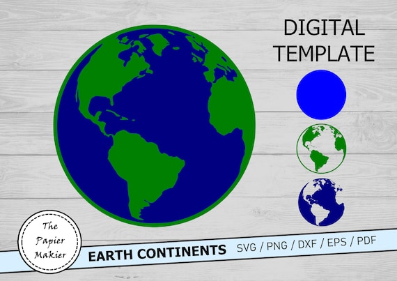 Planet Earth Globe Continents Outline Svg Cut Cutting File - Etsy