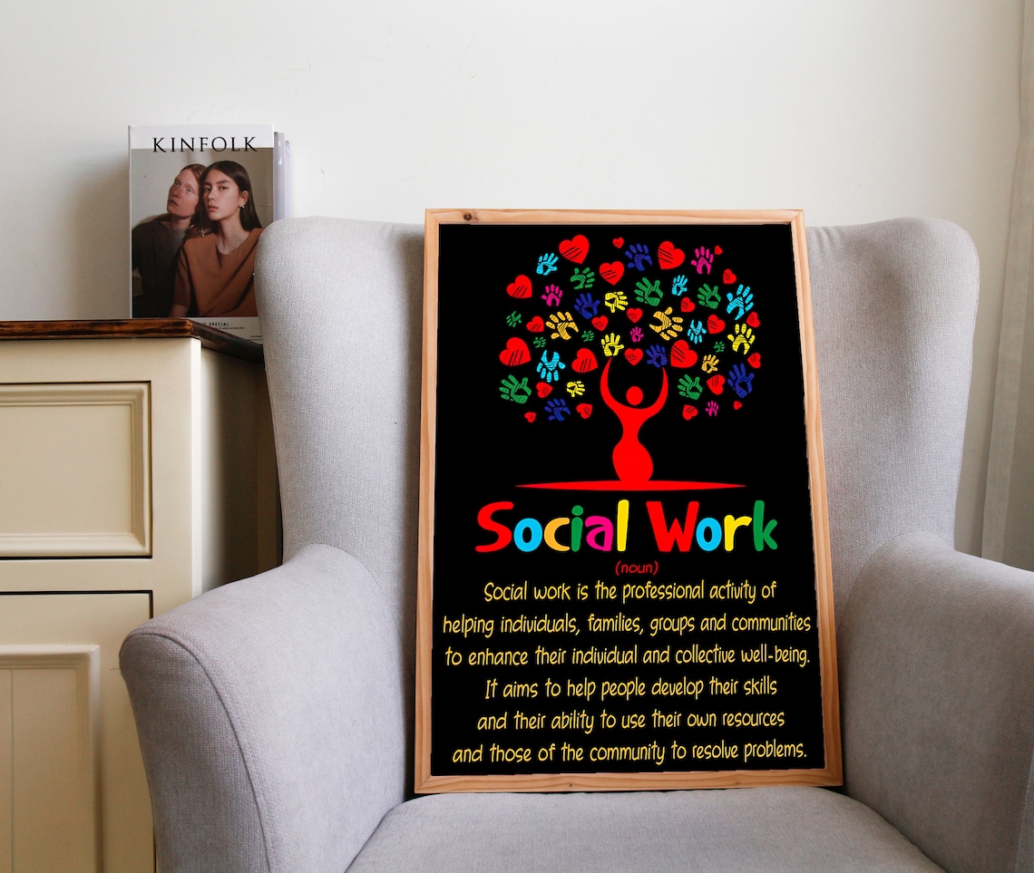Social Worker Poster Social Worker Definition Wall Art | Etsy
