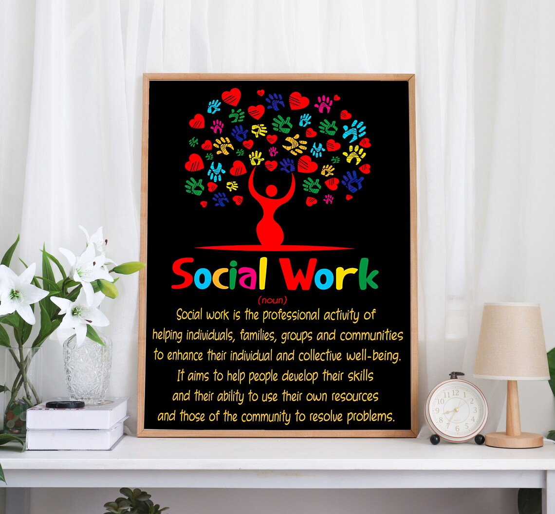 Social Worker Poster Social Worker Definition Wall Art | Etsy