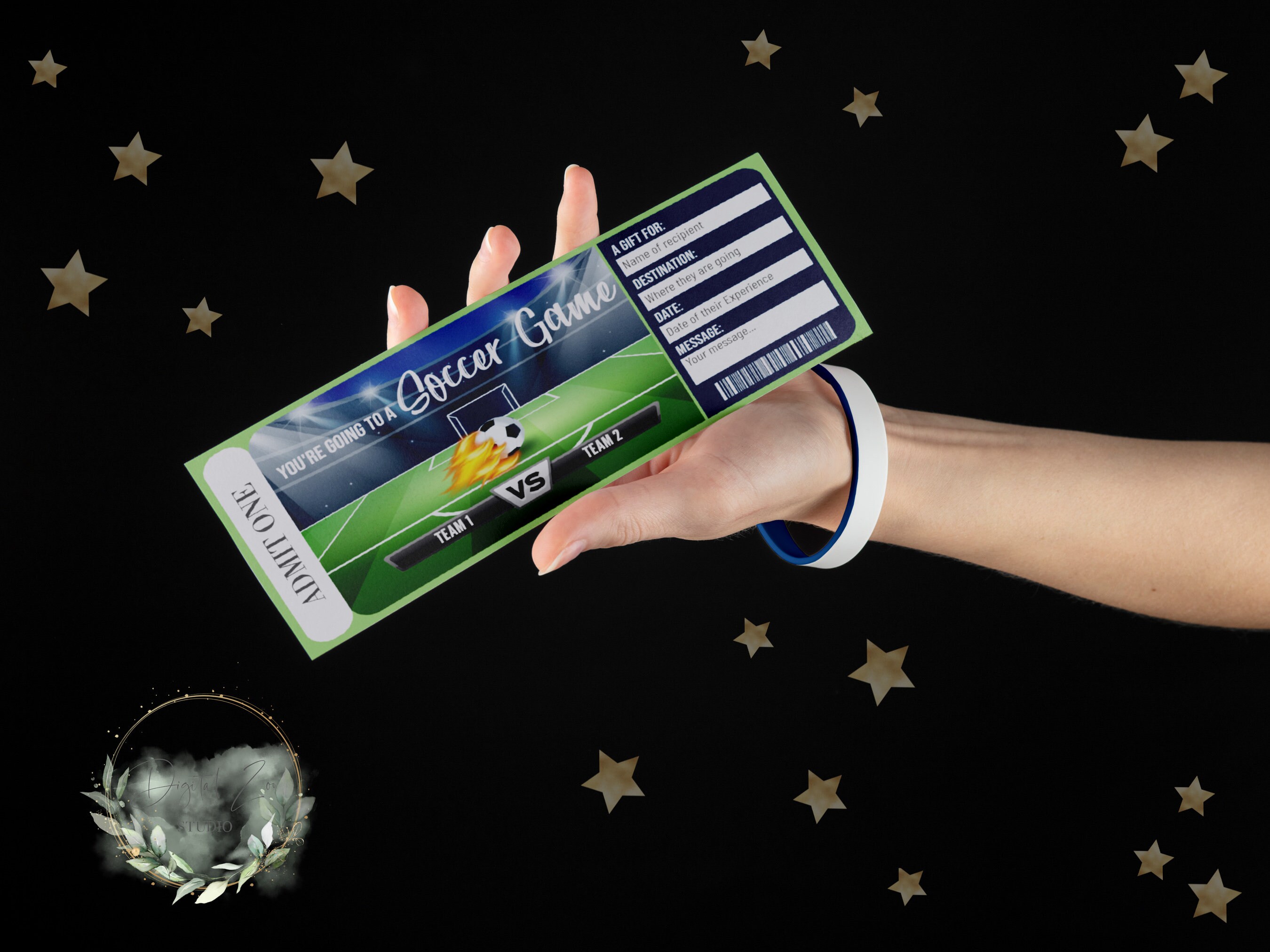 Printable SOCCER GAME Surprise Reveal Ticket, Gift Voucher, Editable ...