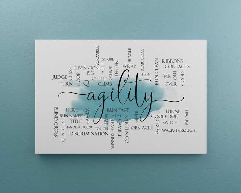 Agility Word Cloud DOG AGILITY Wall Art Poster Dog Sports - Etsy