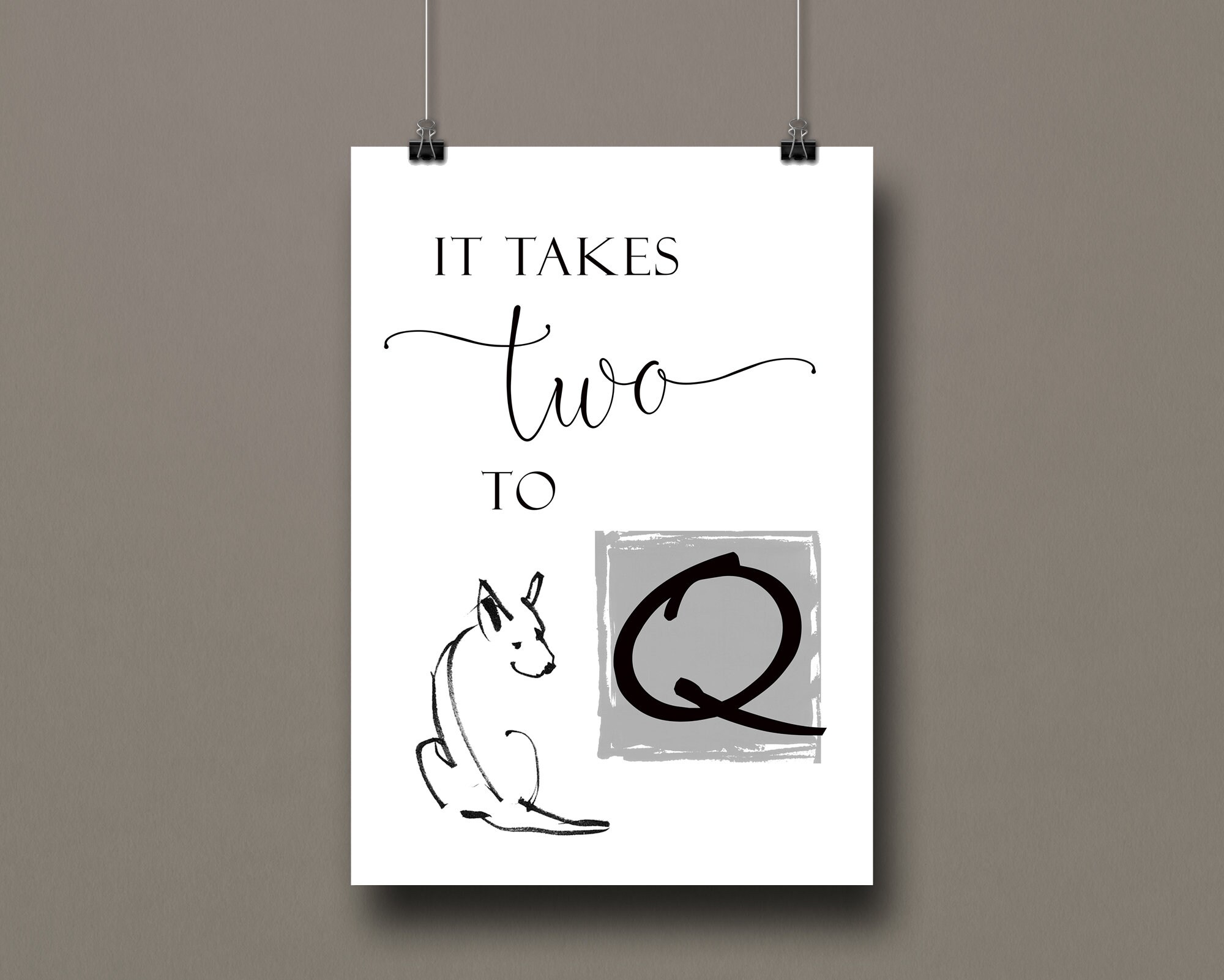 It Takes Two to Q, DOG AGILITY, Wall Art, Poster, Dog Sports, Instant ...