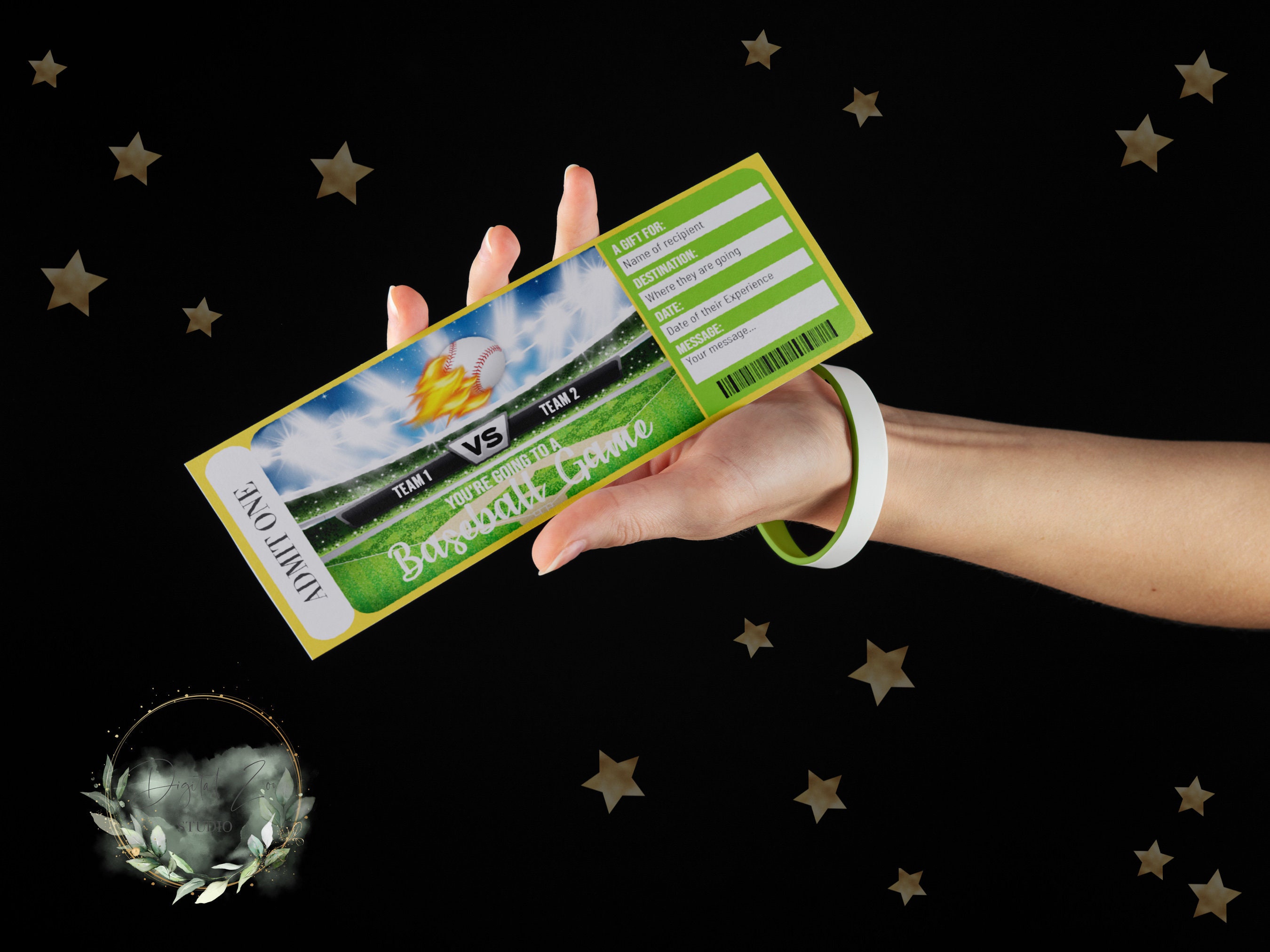 Printable BASEBALL GAME Surprise Reveal Ticket, Gift Voucher, Editable ...