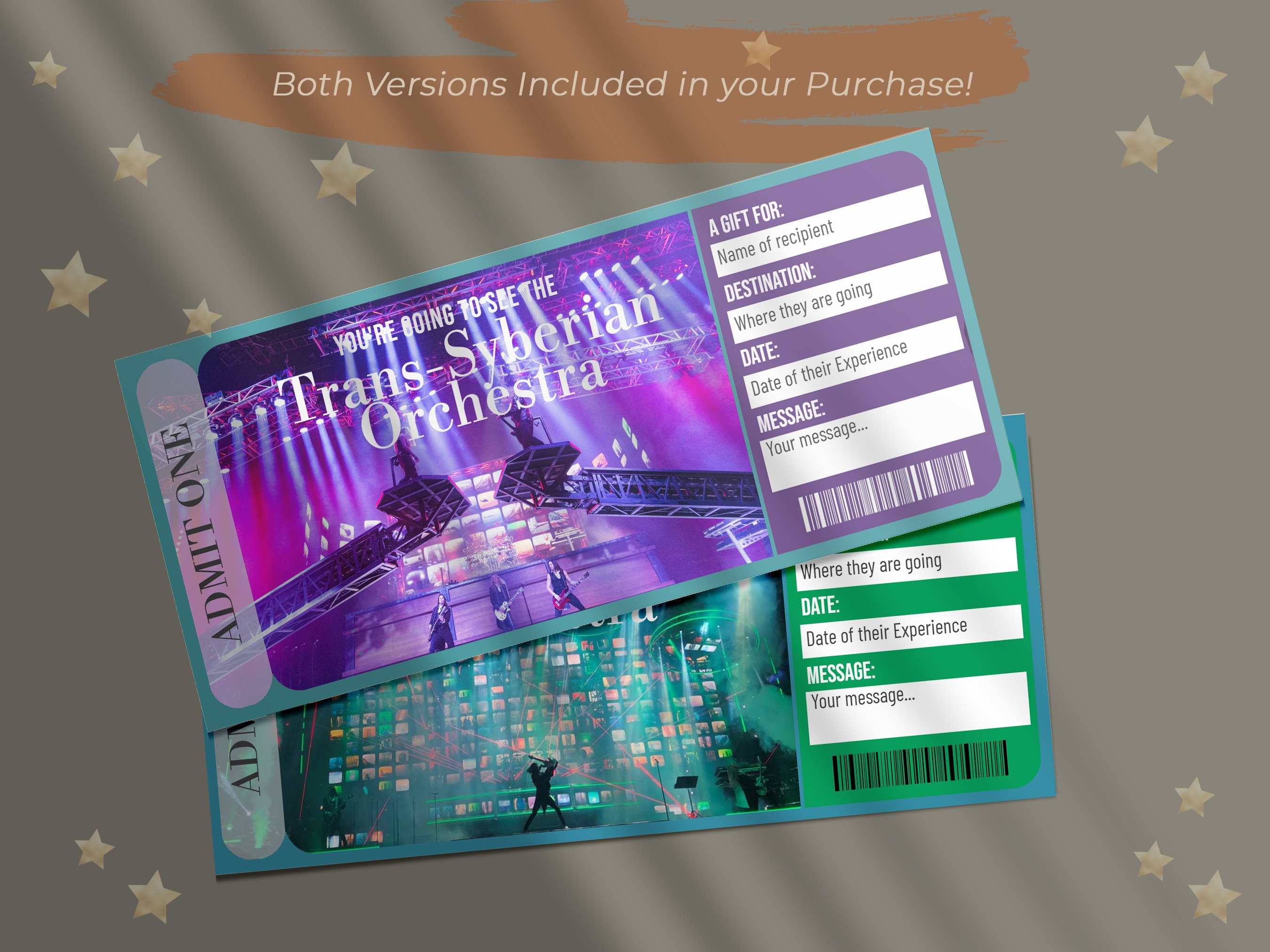 Printable TS0 TRANS-SYBERIAN ORCHESTRA Surprise Reveal Ticket, Gift ...