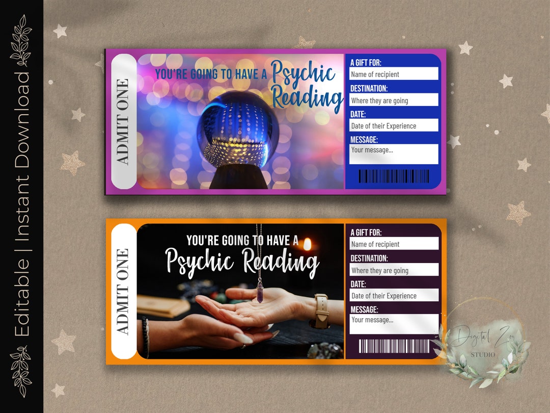PSYCHIC READING Surprise Gift Reveal Ticket, Customizable (digital ...