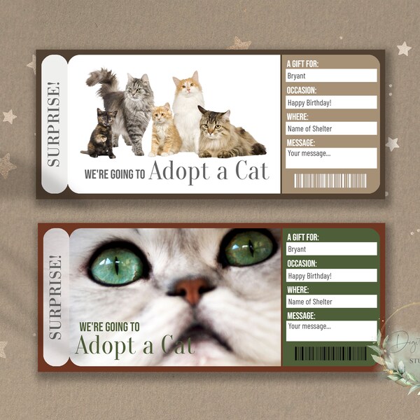 Cat Adoption Card - Etsy