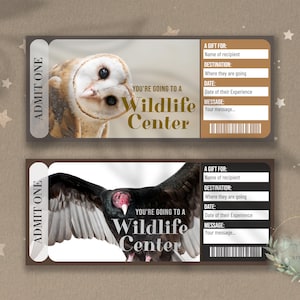 Printable Visit to a WILDLIFE CENTER Surprise Reveal Ticket, Gift ...