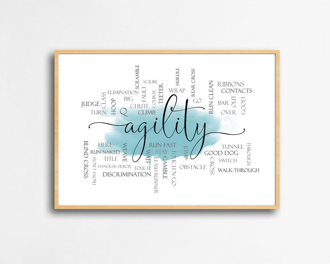 Agility Word Cloud, DOG AGILITY, Wall Art, Poster, Dog Sports, Instant ...