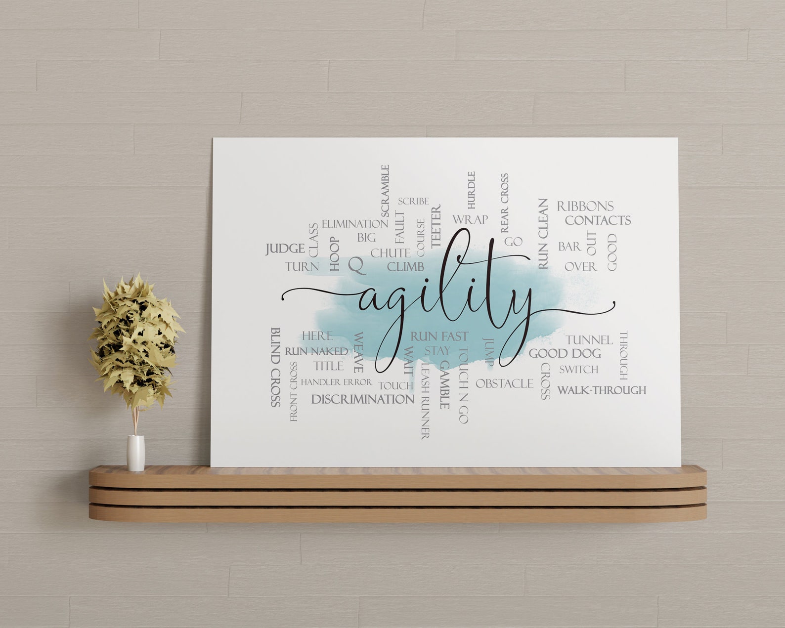 Agility Word Cloud DOG AGILITY Wall Art Poster Dog Sports - Etsy