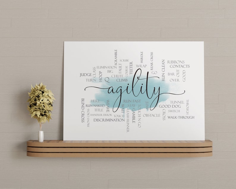 Agility Word Cloud DOG AGILITY Wall Art Poster Dog Sports - Etsy