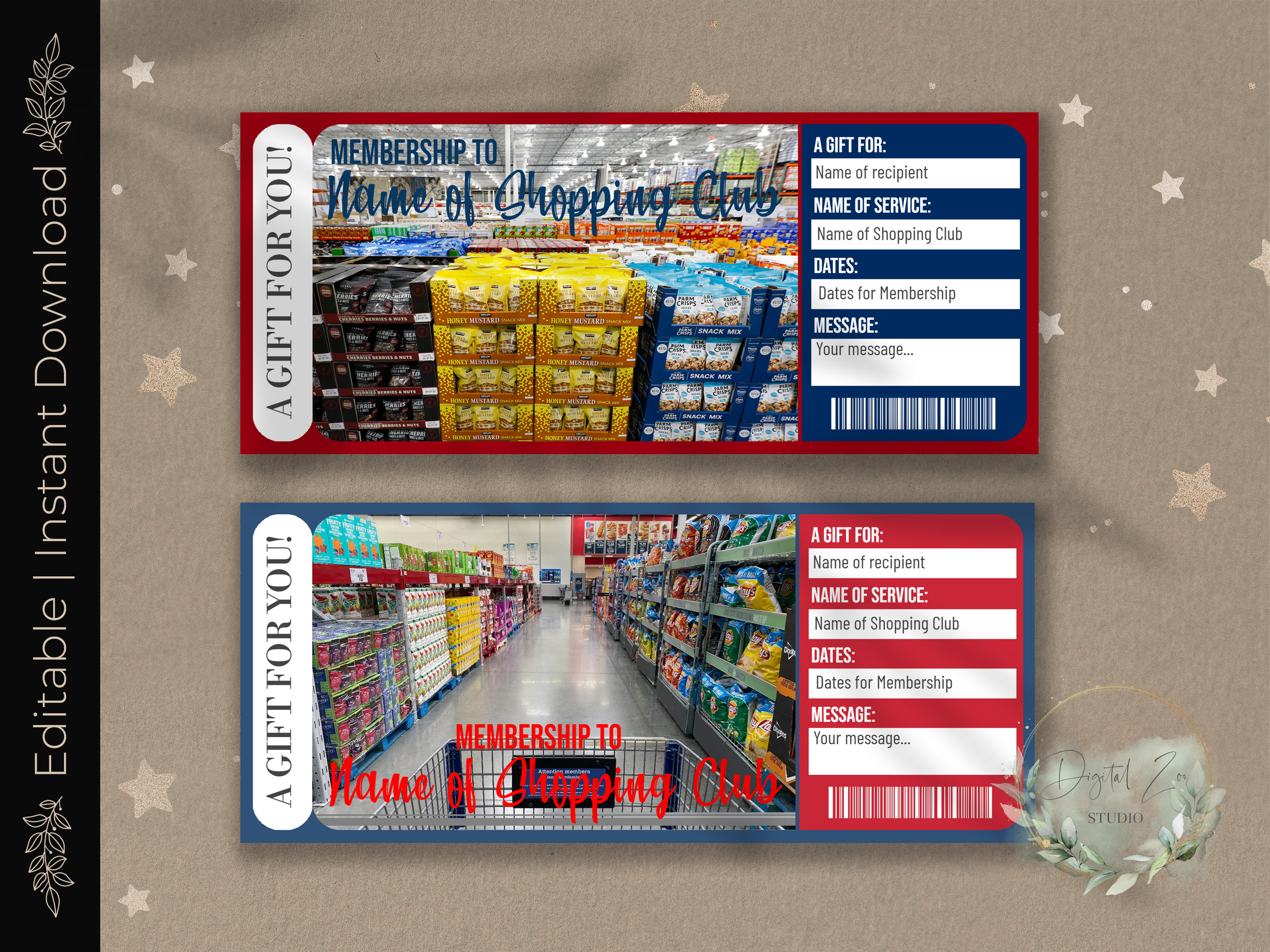 WAREHOUSE CLUB MEMBERSHIP Surprise Gift Reveal Ticket, Customizable ...