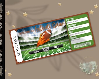 Nfl Printable Ticket - Etsy
