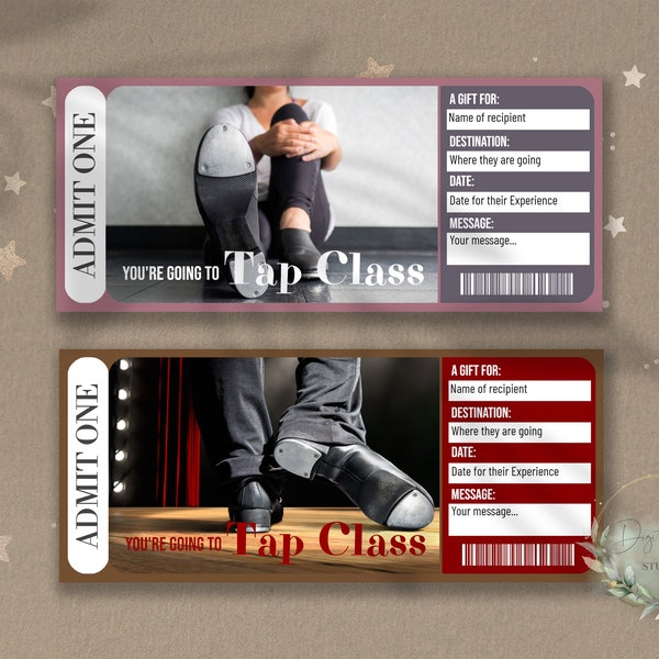 Dance Lesson Voucher Template - Etsy