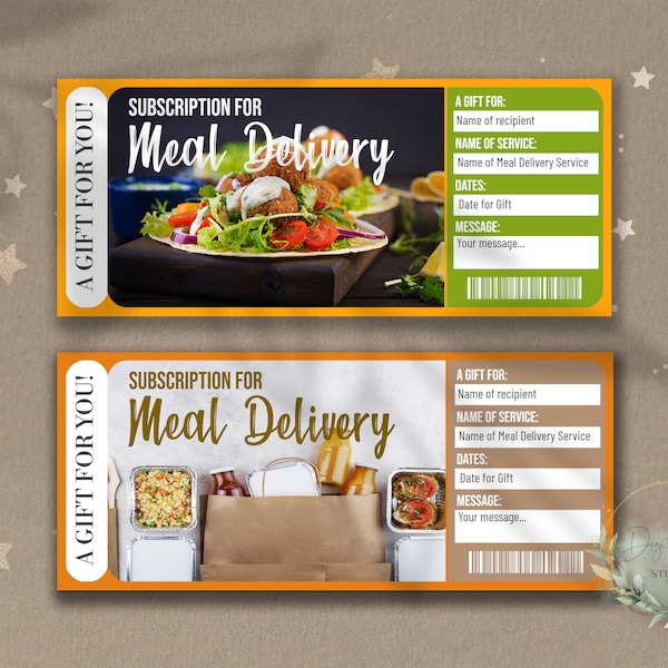 Editable Meal Ticket Template - Etsy