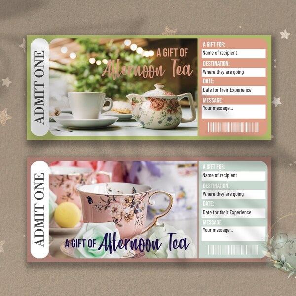 Tea Party Ticket Template - Etsy