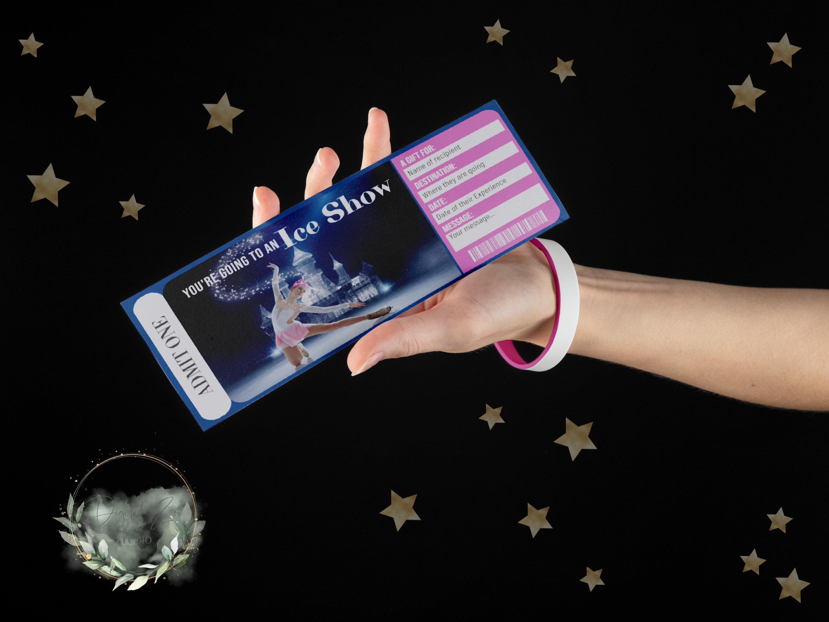 Printable ICE SHOW Surprise Reveal Ticket, Gift Voucher, Editable Event ...