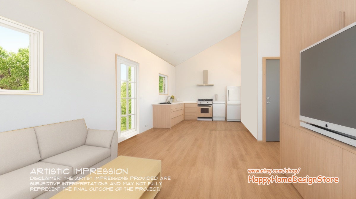 Adu Tiny House Cabin 2 Bed 1 Bath 30 X25 750sf Custom House Plans