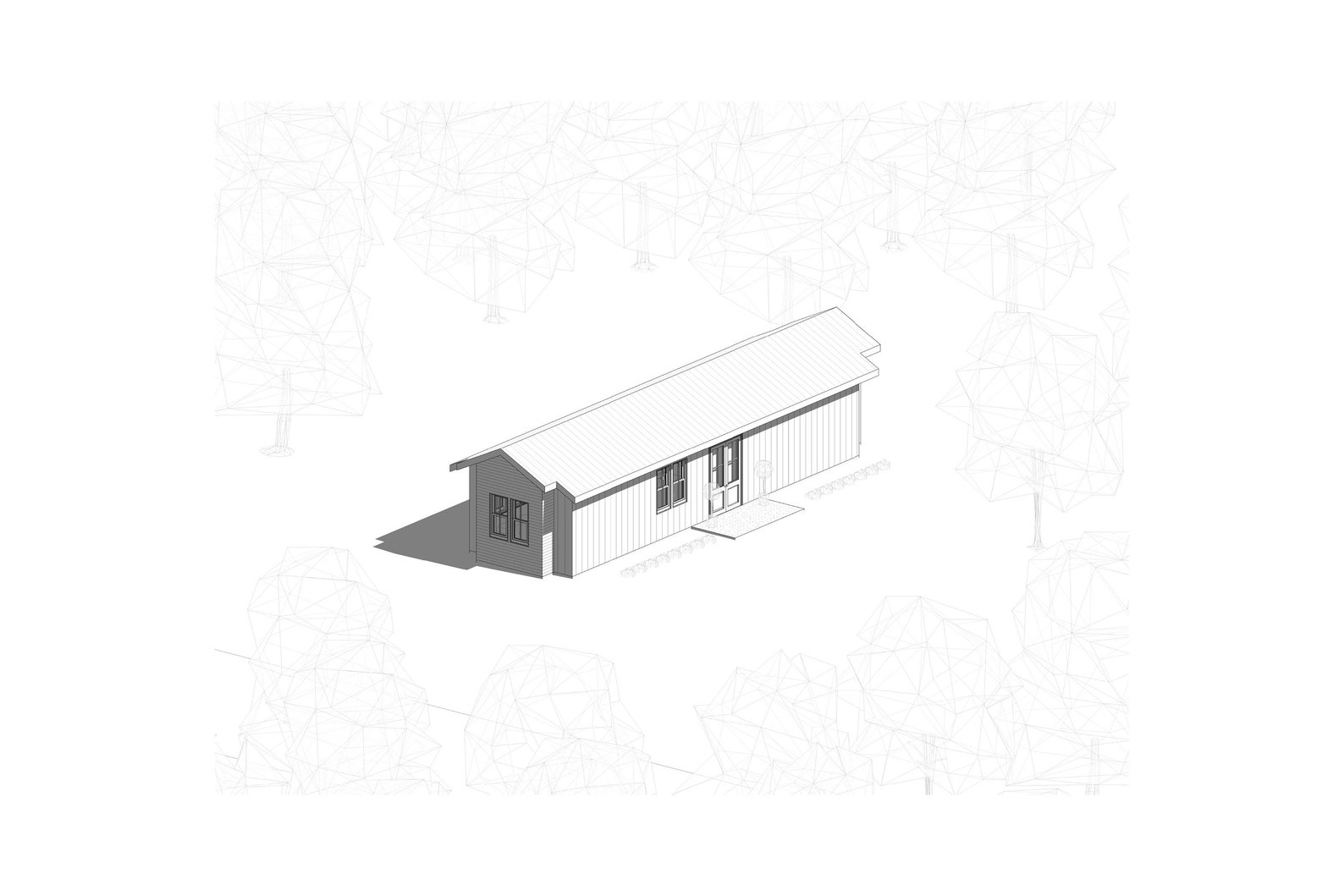 Narrow Pine I Two Level 2 Bed ADU (55x14') Custom House Plans and ...