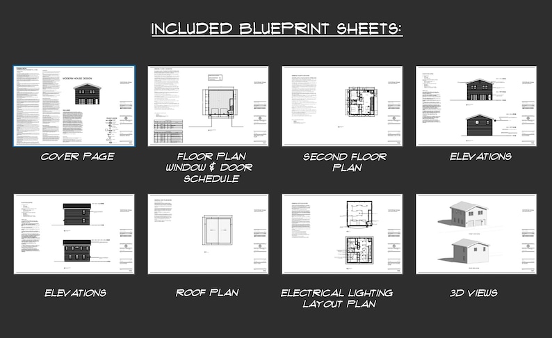 Two Car ADU Garage Apartment 28' X 32' - Architectural Plan With ...