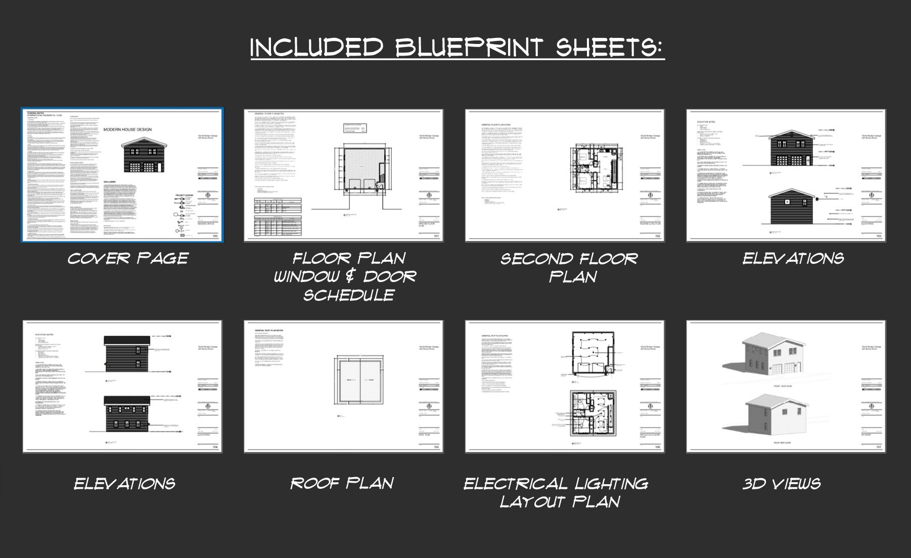 Two Car ADU Garage Apartment 30' X 30' - Architectural Plan With ...
